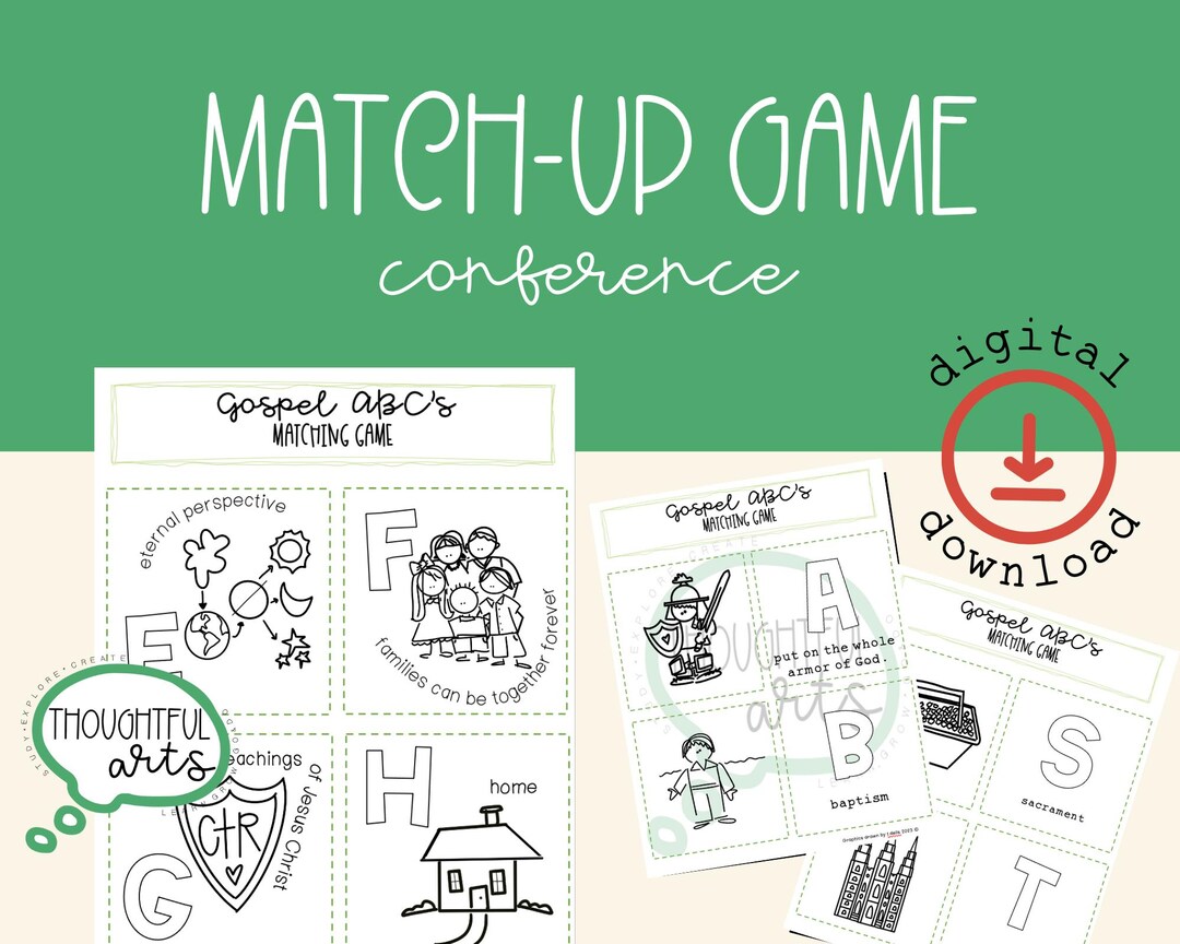 General Conference Matching Game, LDS General Conference Activity ...