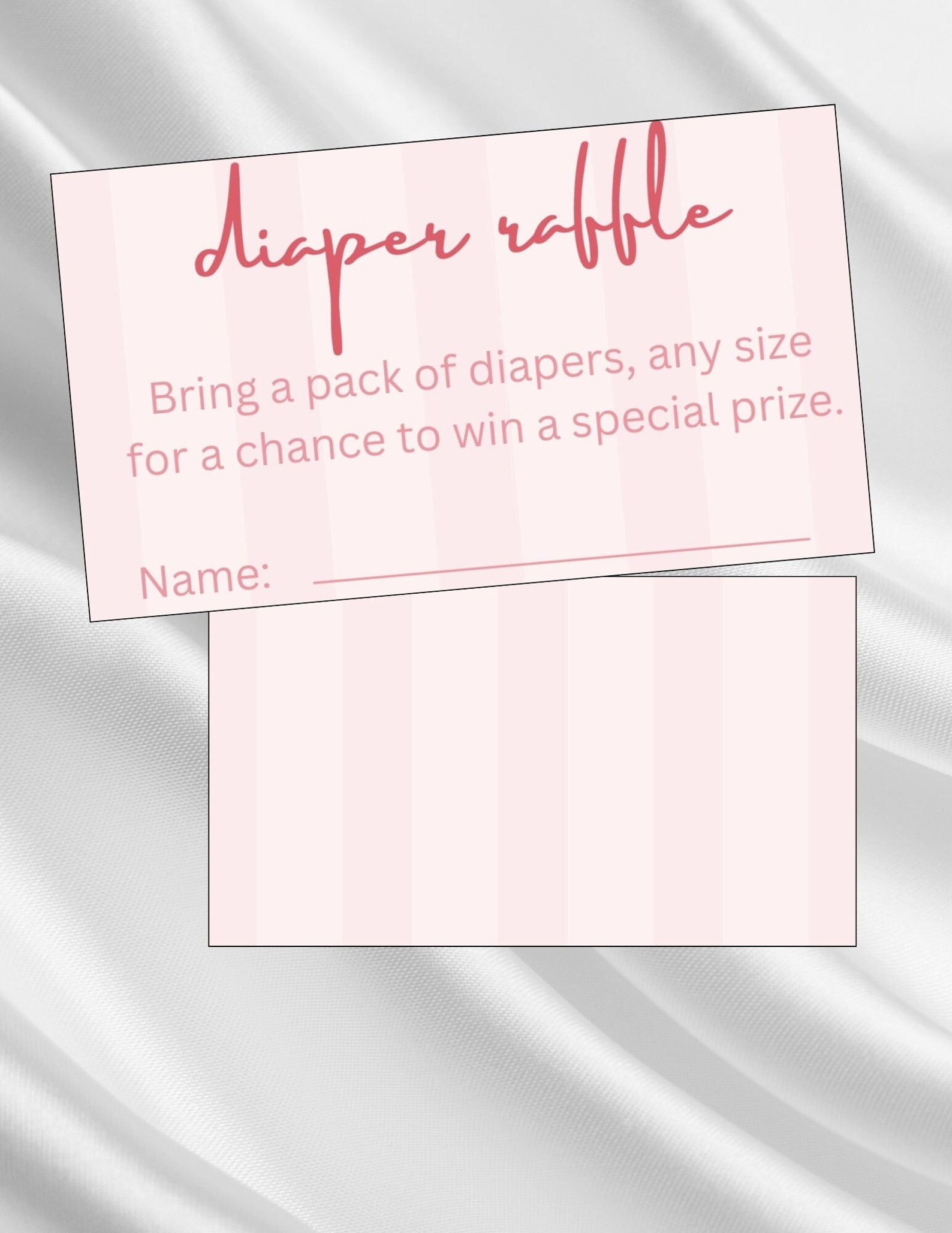 Printable Diaper Raffle Card Insert for Baby Shower, Pink Baby Shower ...