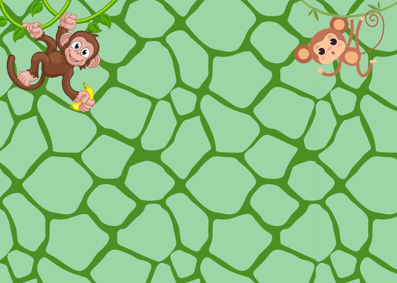 Editable Jungle Animals Baby Shower Invitation Template, Green Safari ...