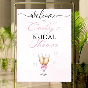 Editable Bridal Shower Welcome Sign Template | Light Pink With ...