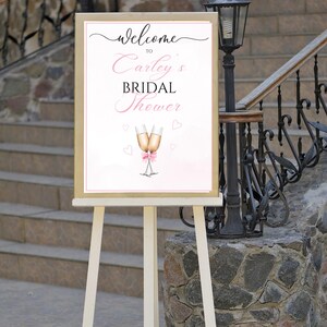 Editable Bridal Shower Welcome Sign Template | Light Pink With ...
