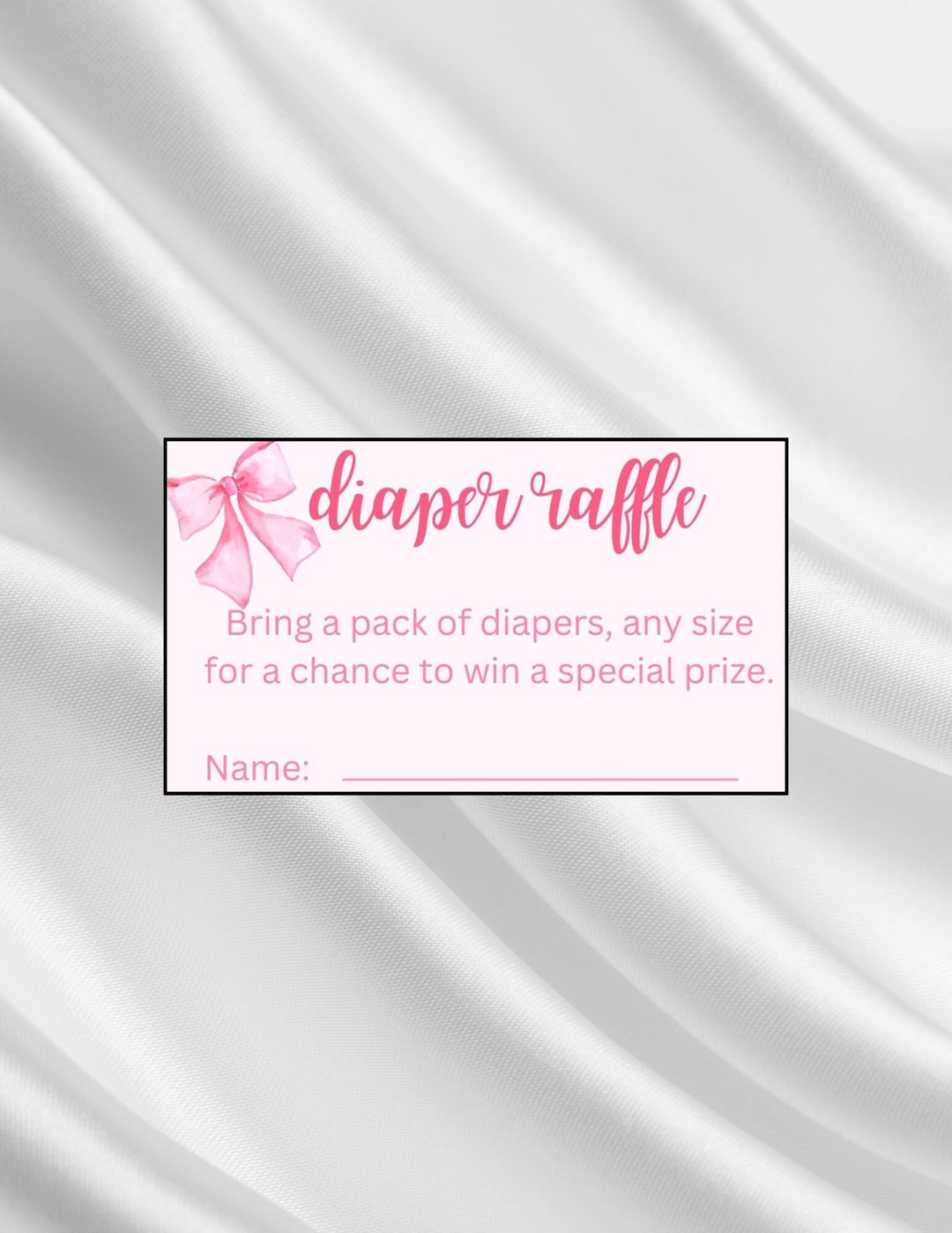 Printable Diaper Raffle Card Inserts, Baby Shower Insert, Baby Shower ...