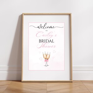 Editable Bridal Shower Welcome Sign Template | Light Pink With ...