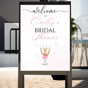 Editable Bridal Shower Welcome Sign Template | Light Pink With ...