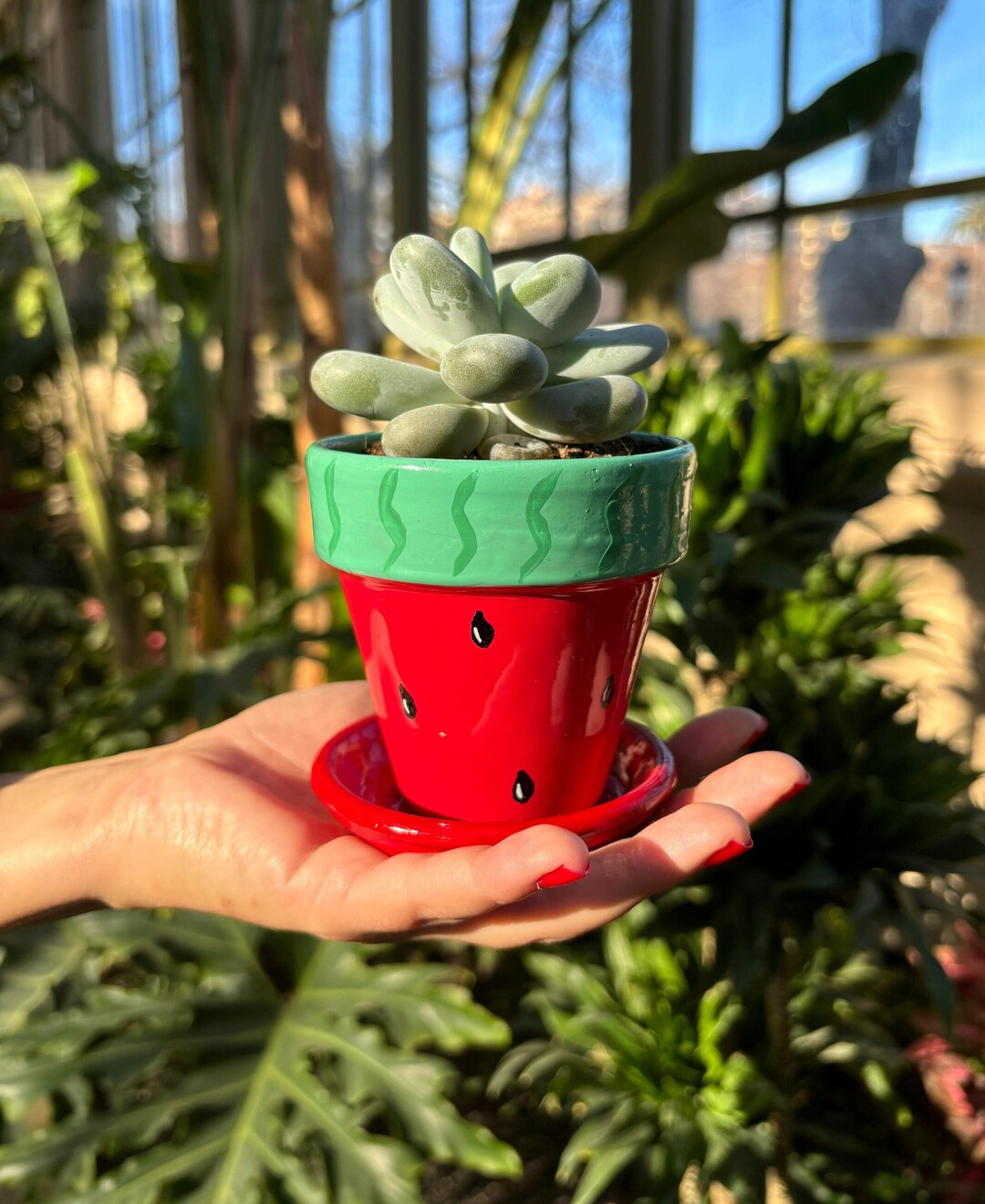 Beautifully Watermelon Pot, Pot-hand Painted Room Decorations ...