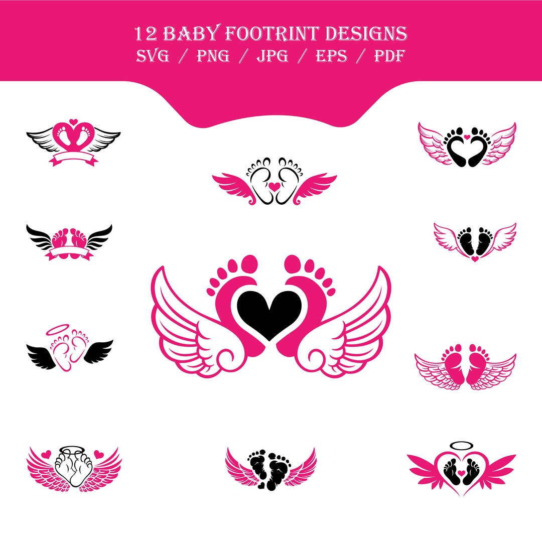 Baby Foot Svg Bundles, Footprint Svg, Baby Shower Svg Bundles, Baby ...