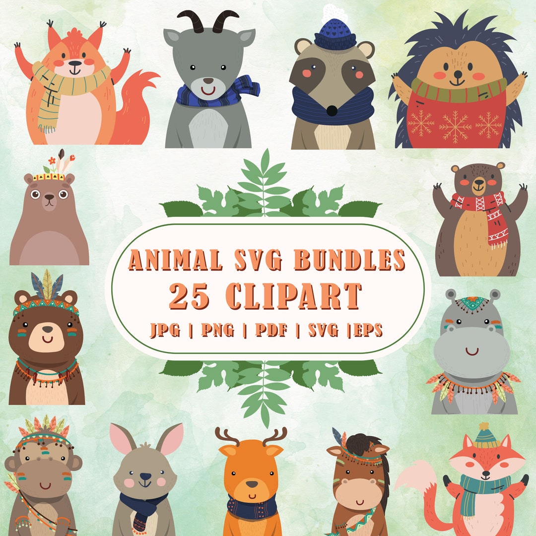 Cartoon Animal Svg Bundles, Animal Svg Bundles, Cuteanimal Bundles ...