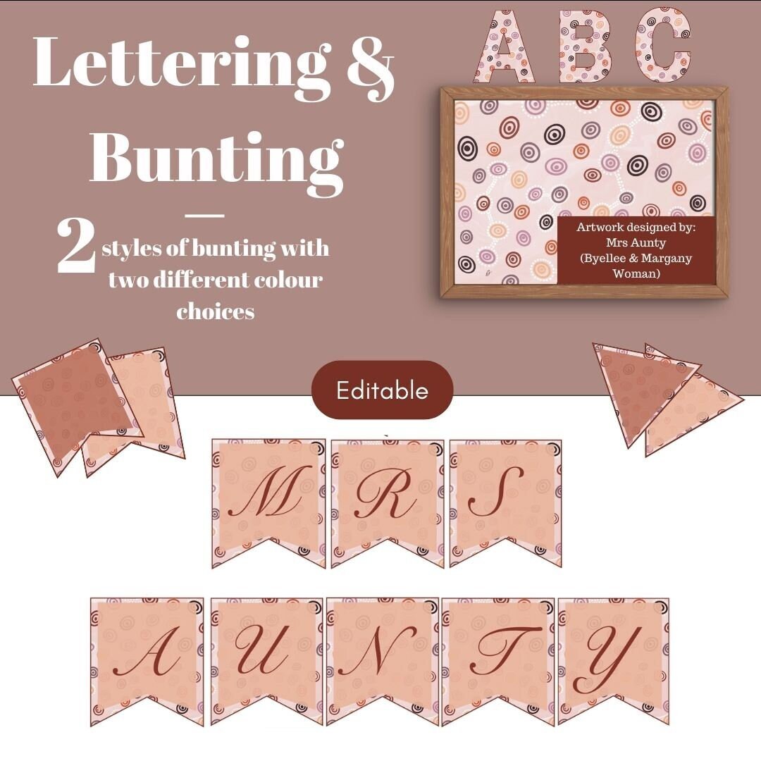Bulletin Board Lettering and Bunting Aboriginal Design - Etsy