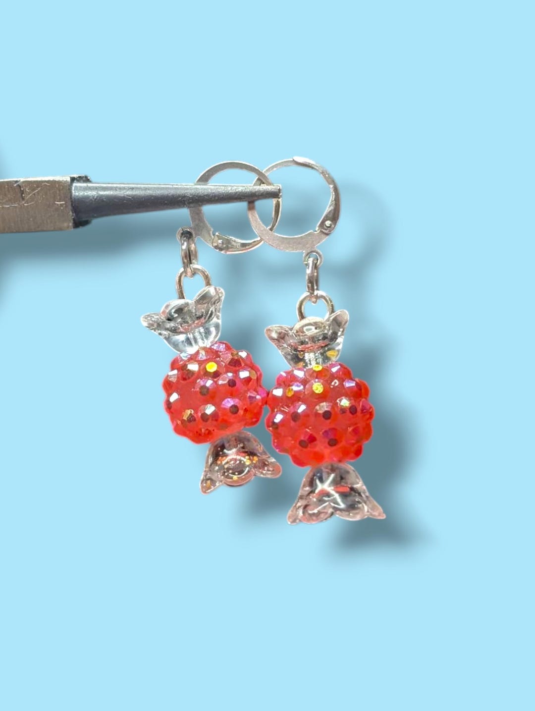 Sparkly Candy Drop Earrings: Bubblegum Red - Etsy