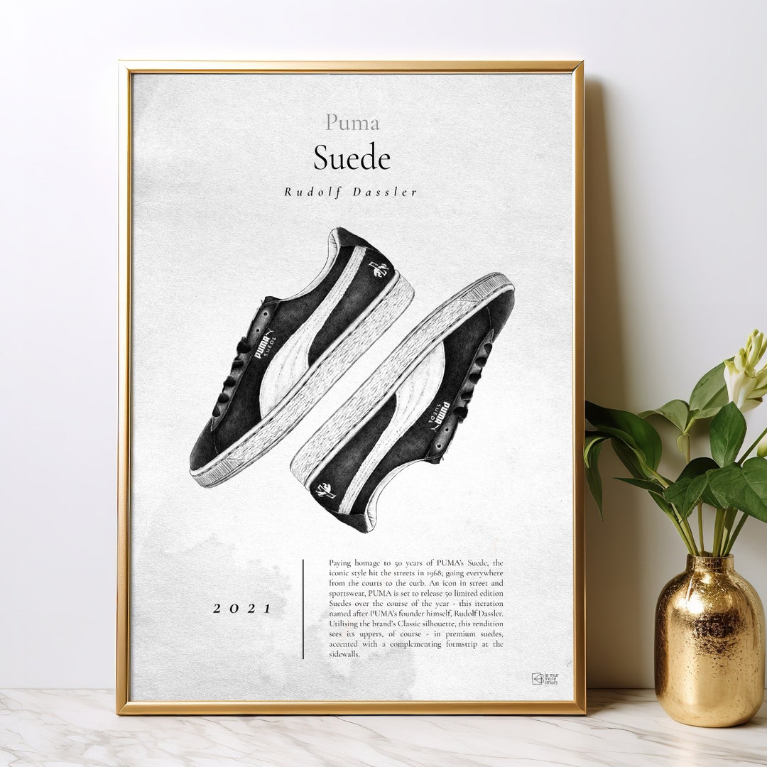 Suede History Sneakers Poster for a Magnificent Wall Decoration in Your ...