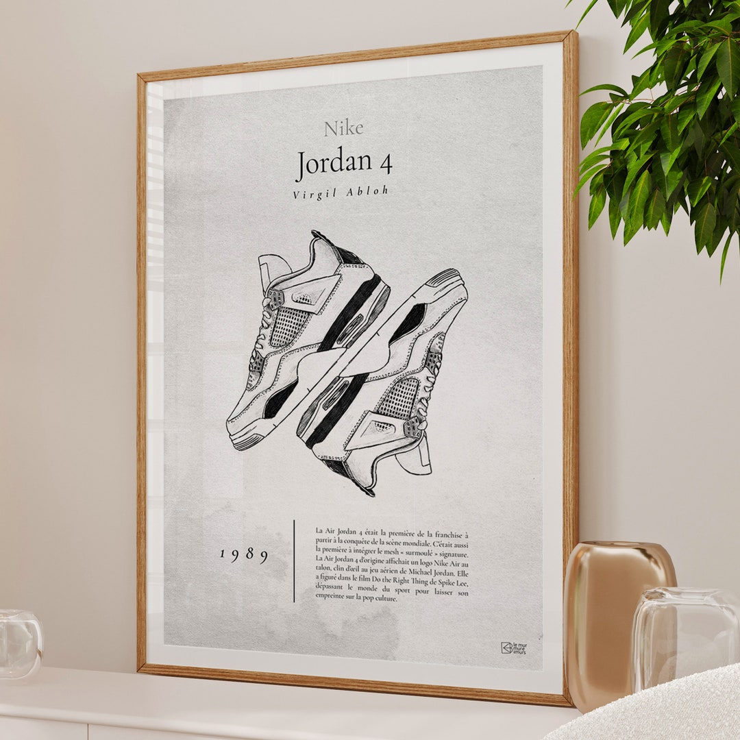 Air Jordan 4 Sneakers Poster for a Magnificent Wall Decoration in Your ...