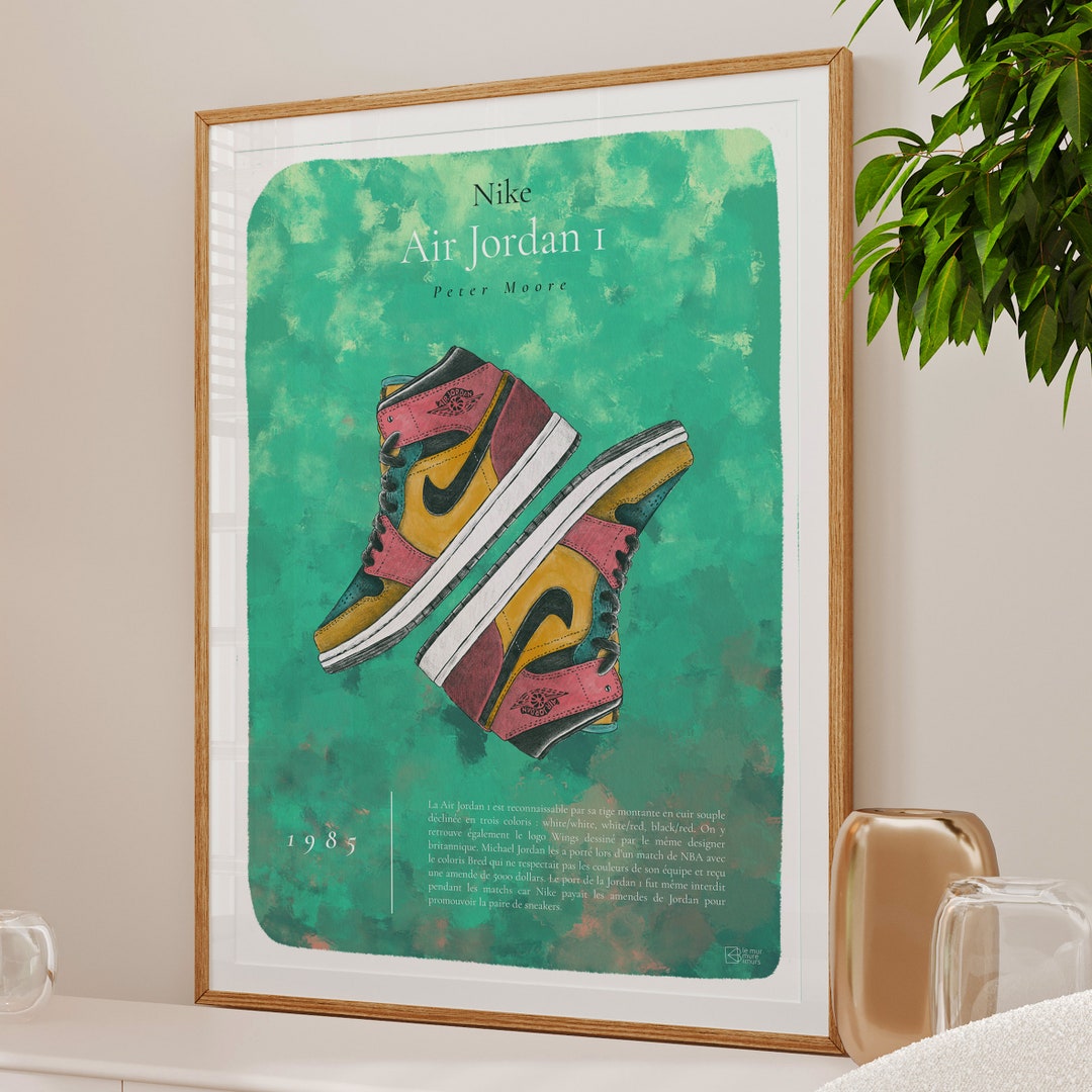 Colorful Air Jordan 1 Sneakers Poster for a Magnificent Wall Decoration ...