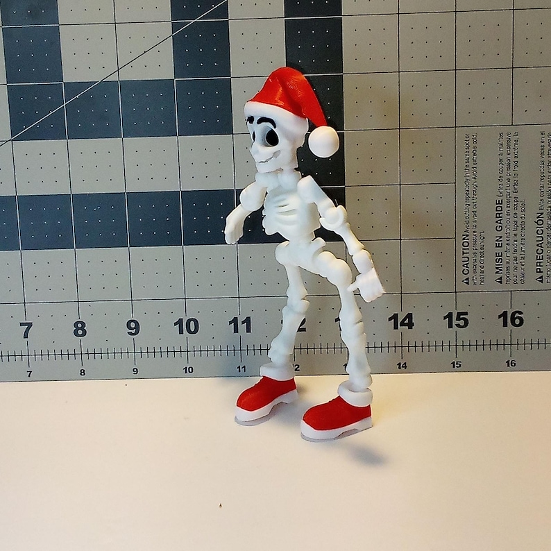3D Printed Posable Skeleton Santa Ornament - Etsy