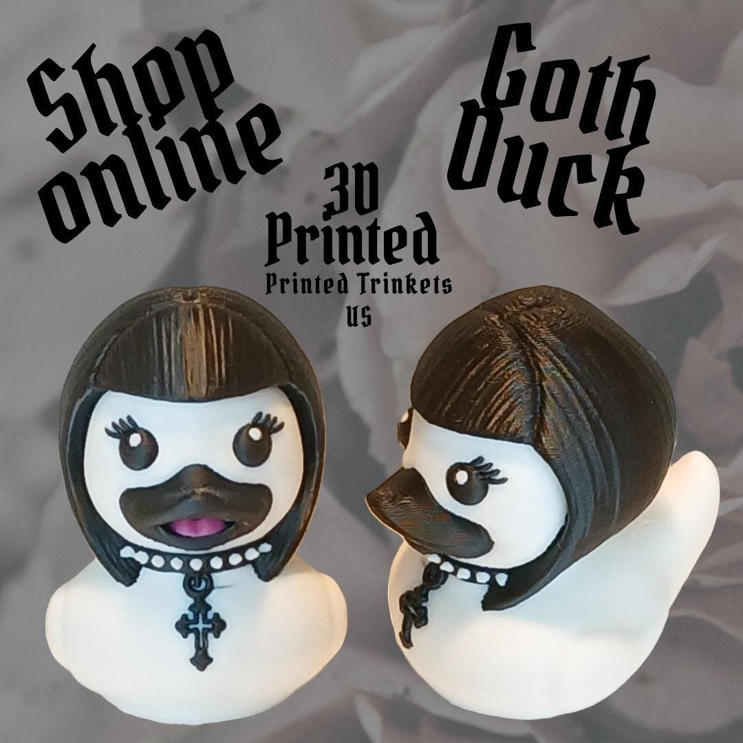 3D Printed Goth Inspired Duck - Etsy