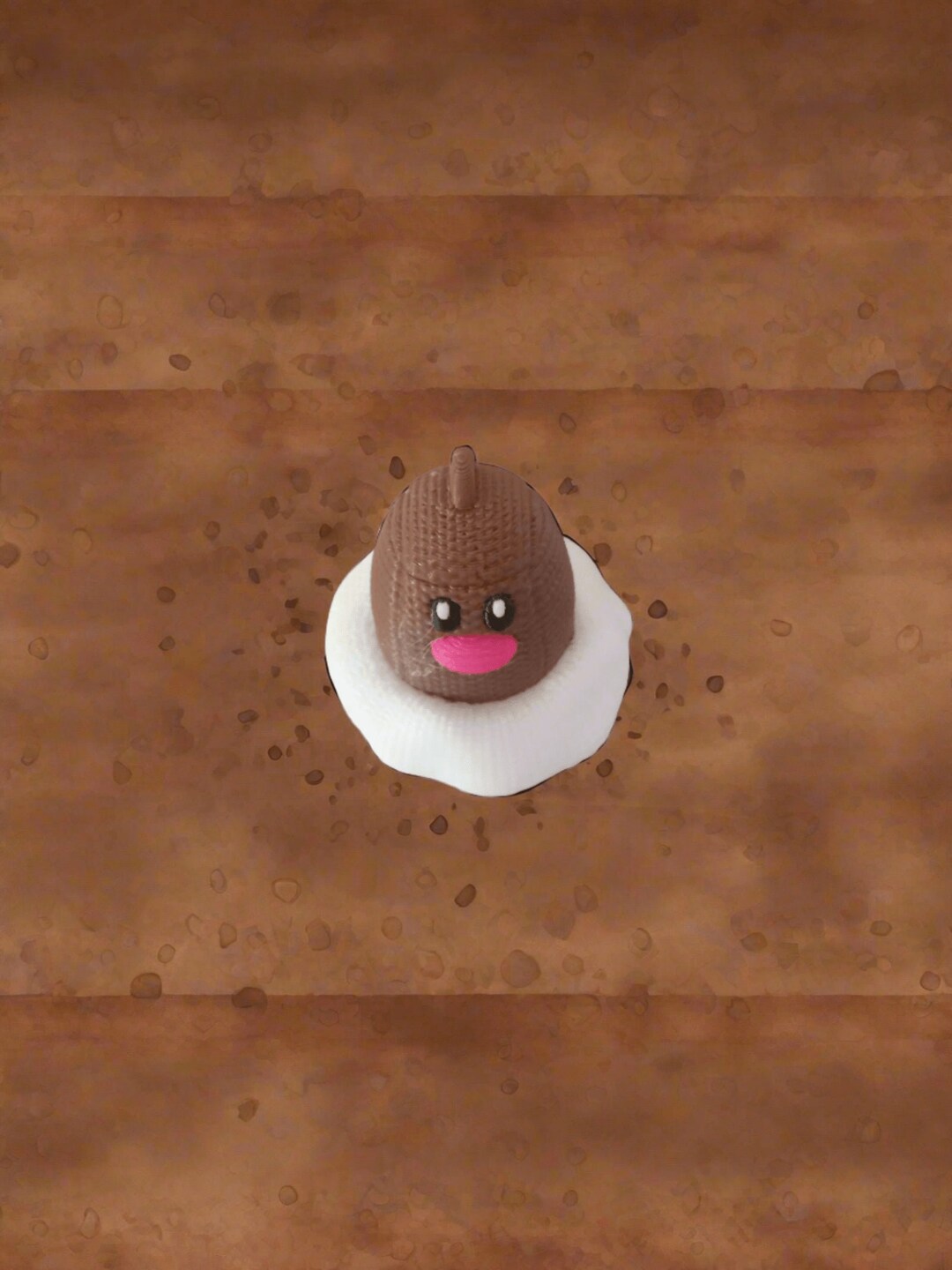 3D Printed Crochet Diglett Keychain - Etsy