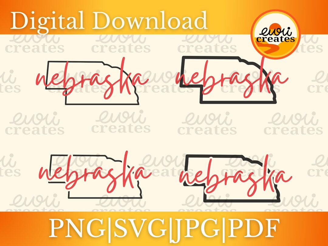 Nebraska State Design Shape PNG JPG SVG - Etsy