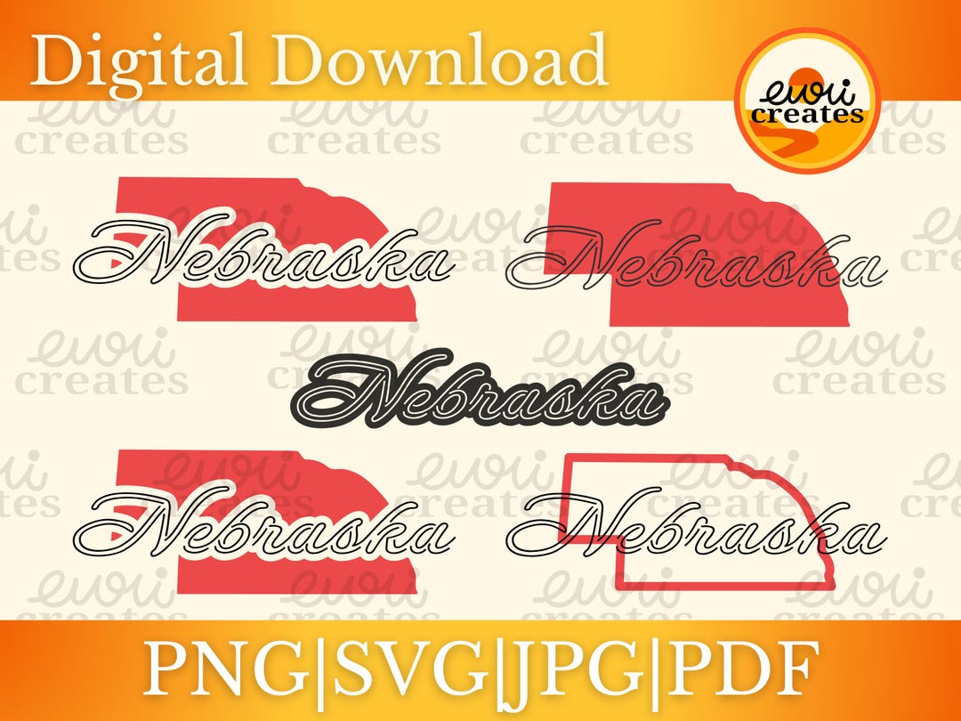 Nebraska State Design Shape PNG JPG SVG - Etsy