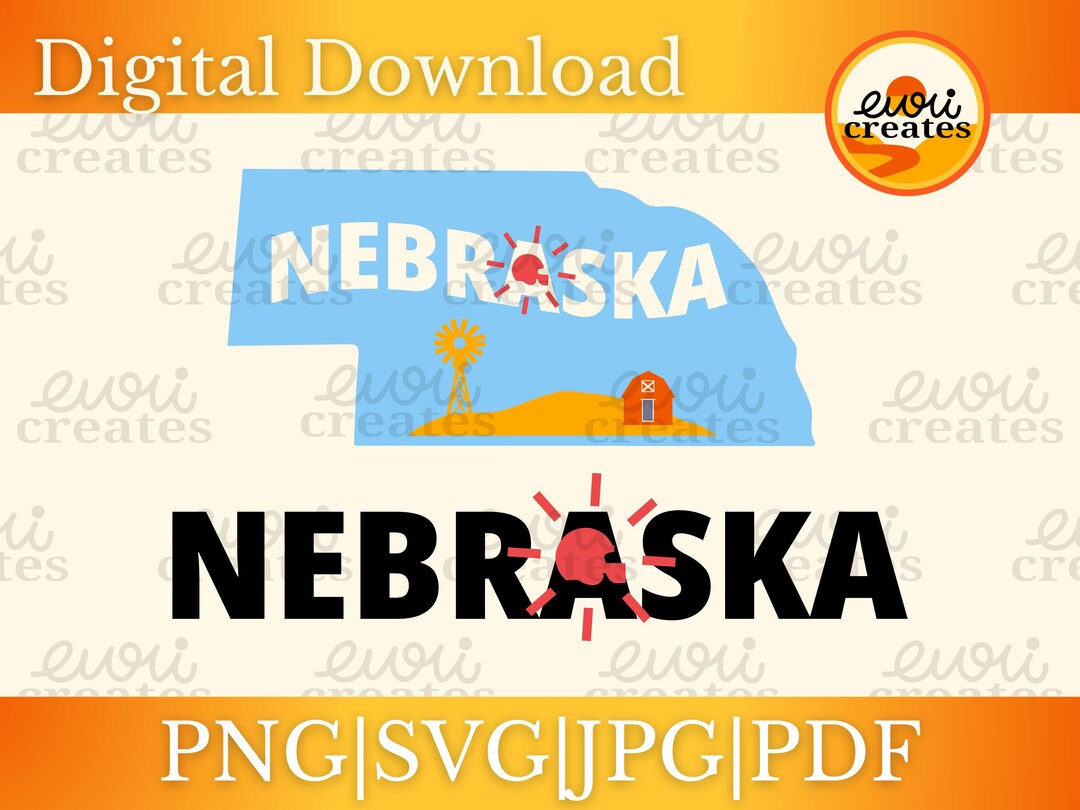 Nebraska State Design Shape PNG JPG SVG - Etsy