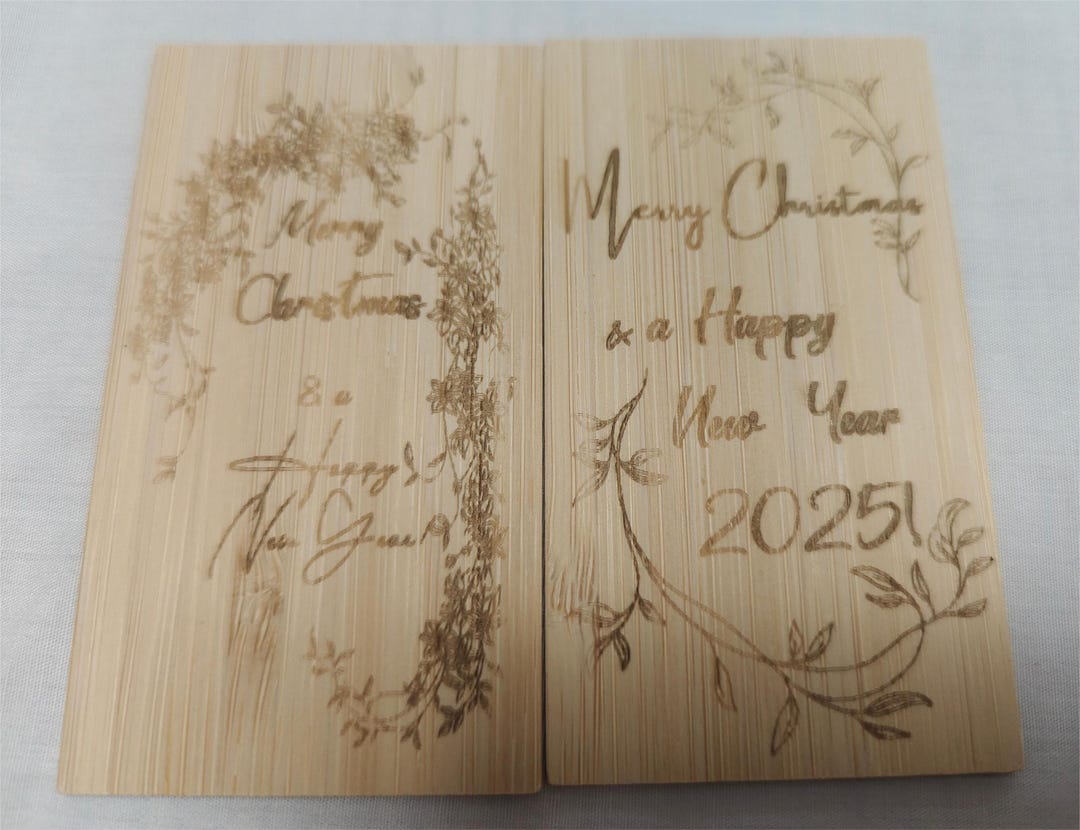 Personalized Bamboo Cards, Custom Bamboo Holiday Wedding Gift Cards ...