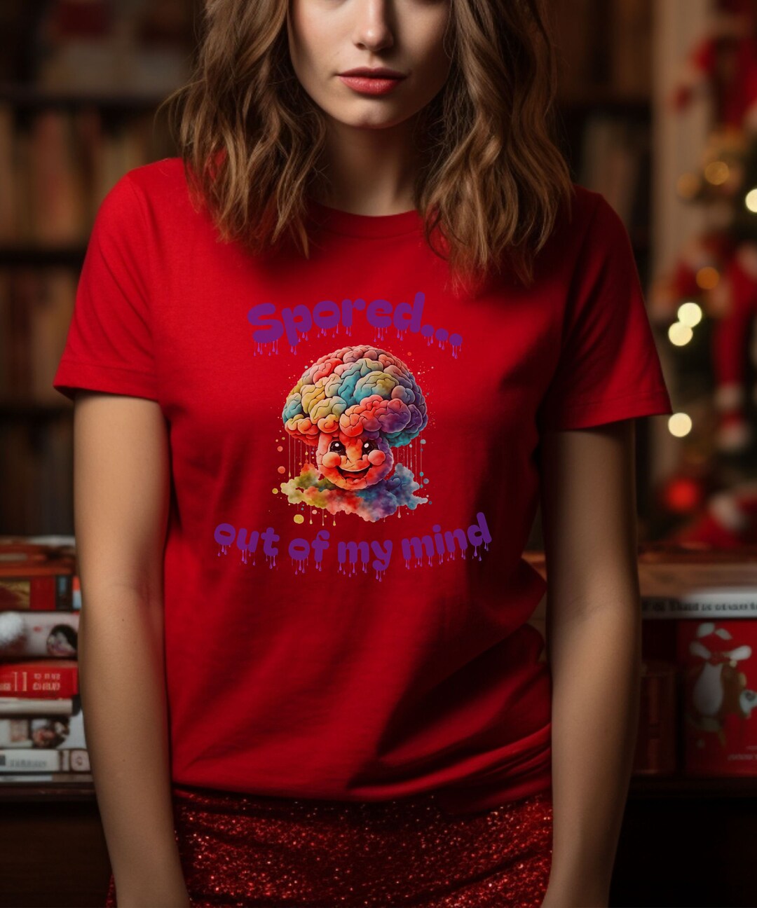 Mushroom Brain Spore Tee Shirt Humor Funny Cottagecore Unique Design ...