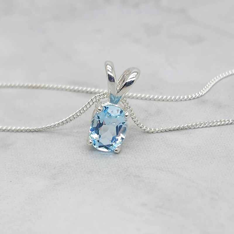 Blue and Silver Necklace - Etsy