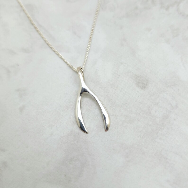 Wishbone Necklace, Sterling Silver, Good Luck Symbol, Hope, Good ...