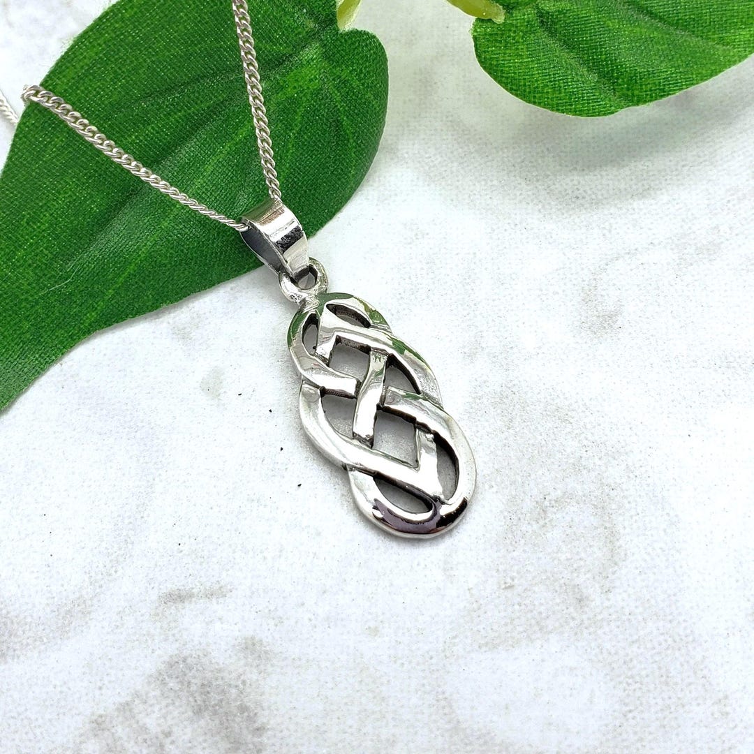 Celtic Hidden Double Infinity Knot Necklace, Irish Jewelry ...
