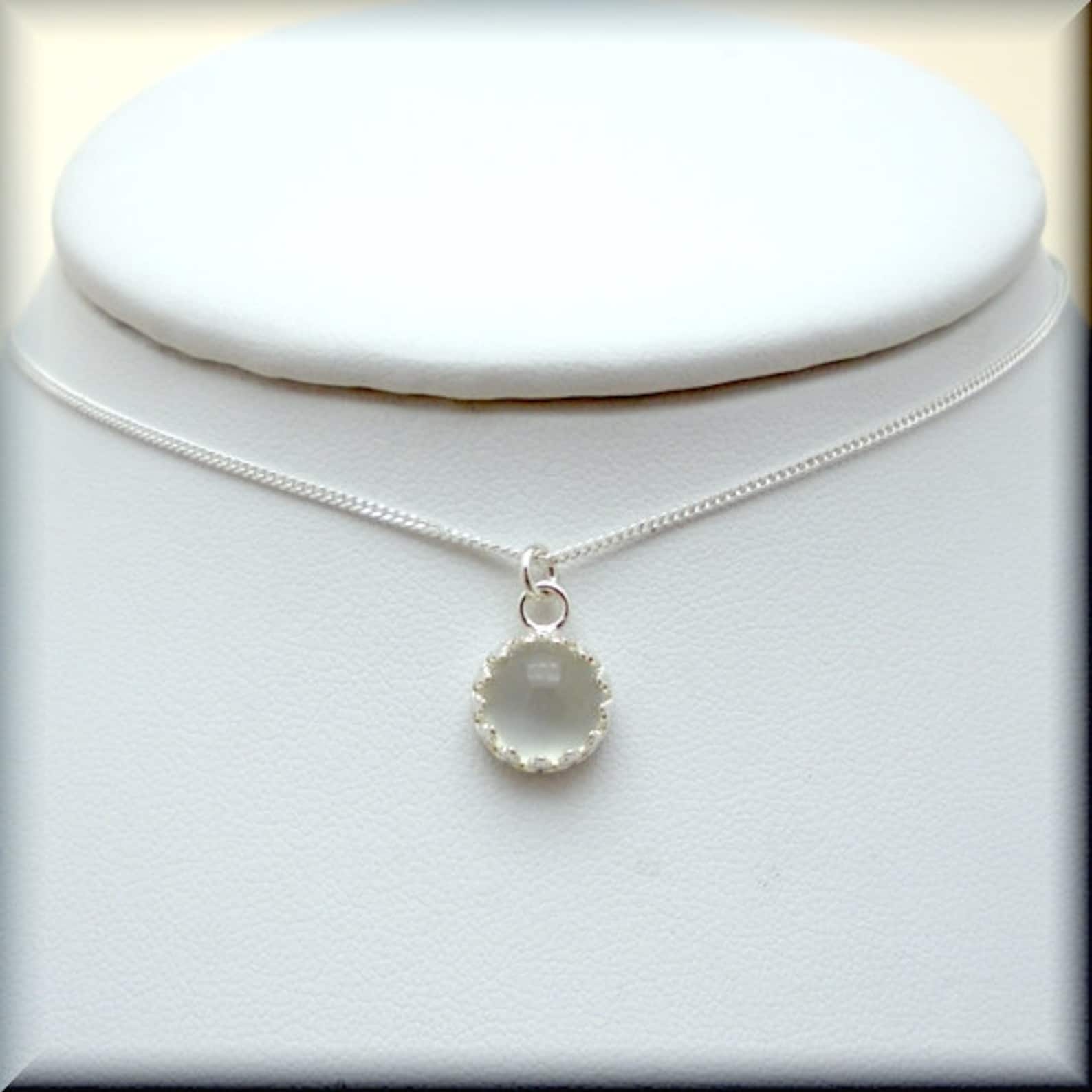 White Moonstone Necklace Gemstone Pendant Gemstone Jewelry - Etsy
