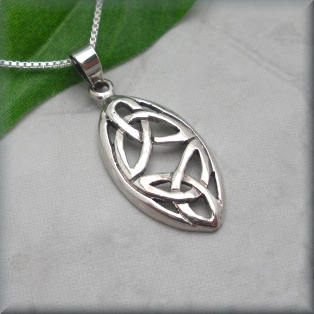 Double Triquetra Necklace Trinity Knot Celtic Sterling Silver Irish ...