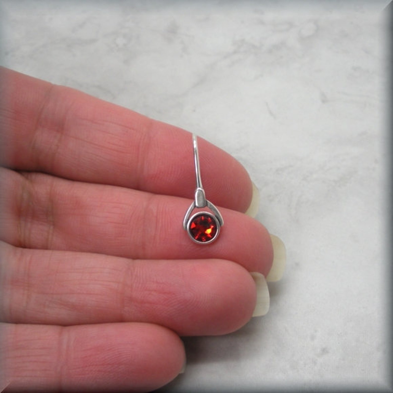 July Crystal Birthstone Earrings Ruby Faceted Crystal 925 - Etsy