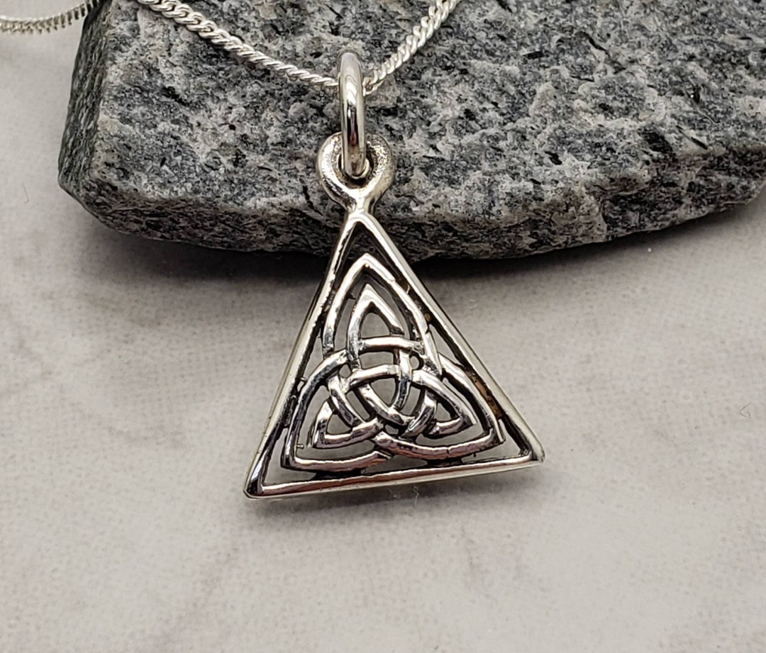 Triangle Triskele Necklace Triskelion Jewelry Triple Spiral - Etsy