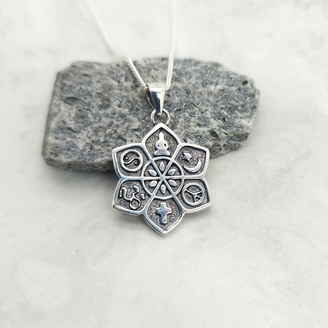 Coexist Religious Necklace, Sterling Silver, Interfaith Symbols, World ...