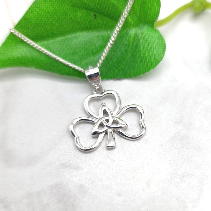Long Necklace Shamrock - Etsy
