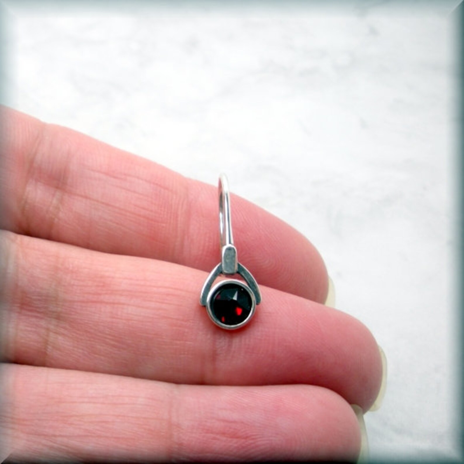 January Birthstone Earrings, Siam Faceted Crystal Earrings, Garnet ...