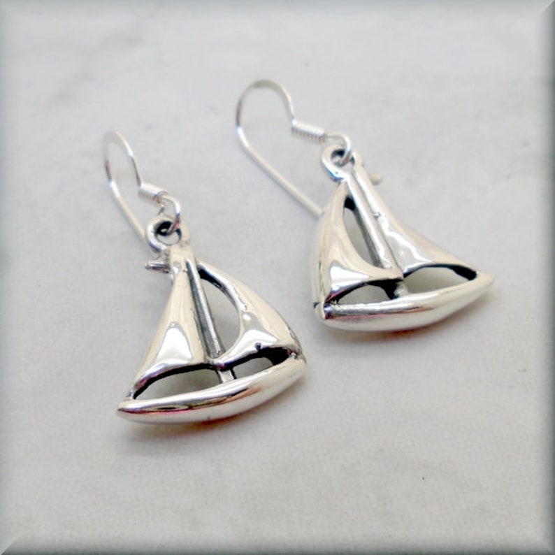 Sailboat Earrings, 925 Sterling Silver, Nautical Earrings, Summer ...