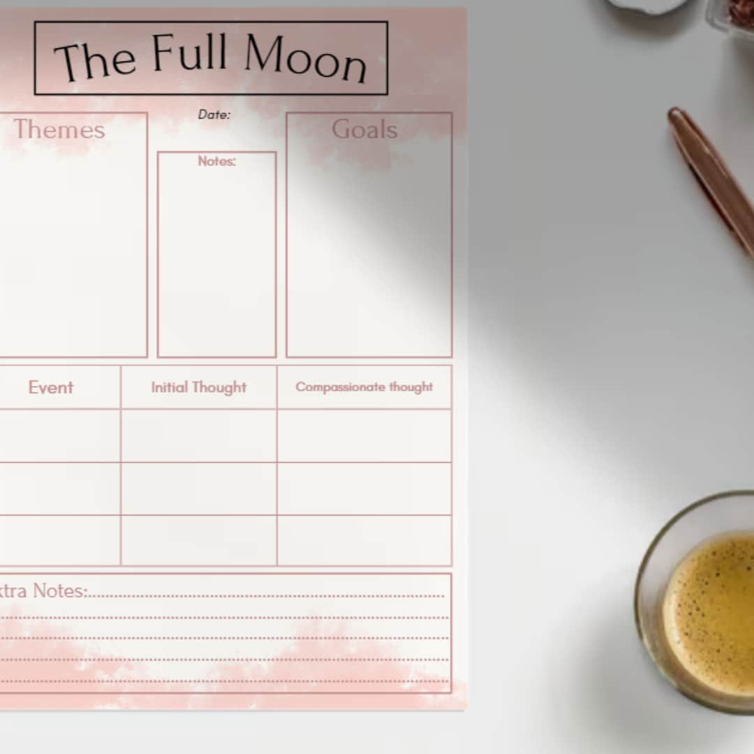 New Moon and Full Moon Journal Pages - Etsy