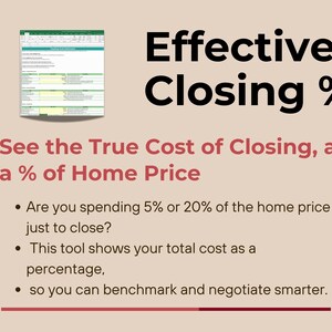 Closing Costs Calculator Excel Template for Homebuyers Estimate Cash to ...