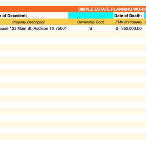 Simple Estate Planning Worksheet | Printable Estate Inventory Worksheet ...
