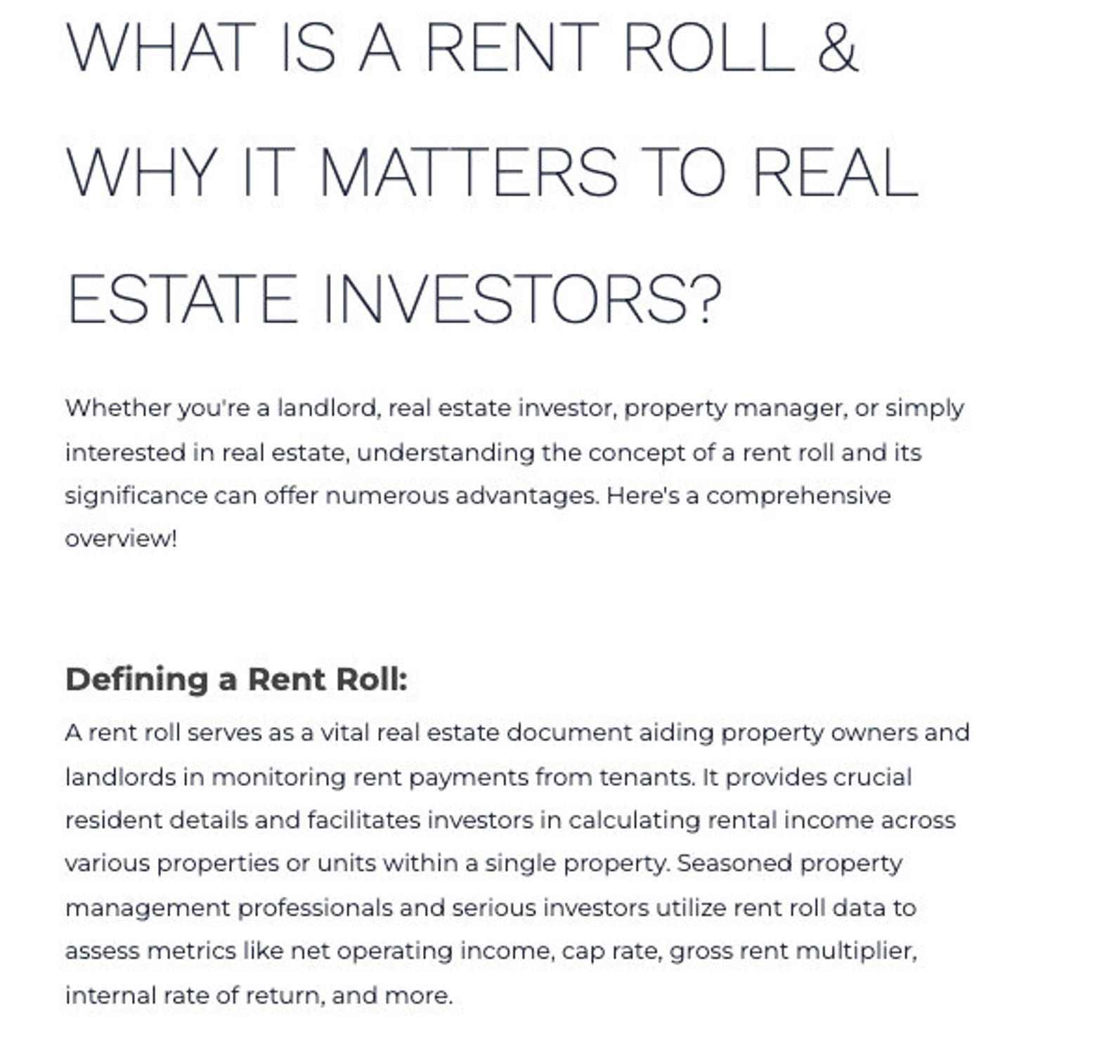 Excel Rent Roll Template | Rental Ledger Template | Rental Ledger ...