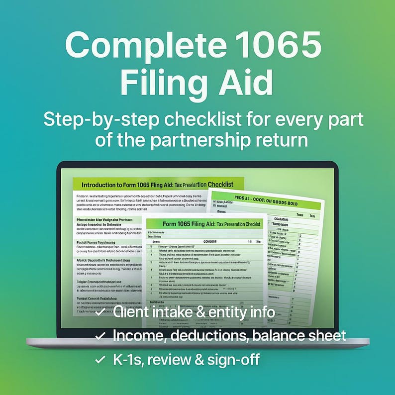 Tax Prep Checklist Tax Documents Checklist Form 1065 Partnership Tax ...