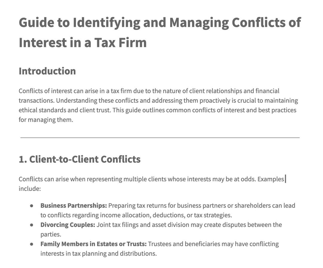 Conflict of Interest Letter Template Bundle + Guide for Tax ...