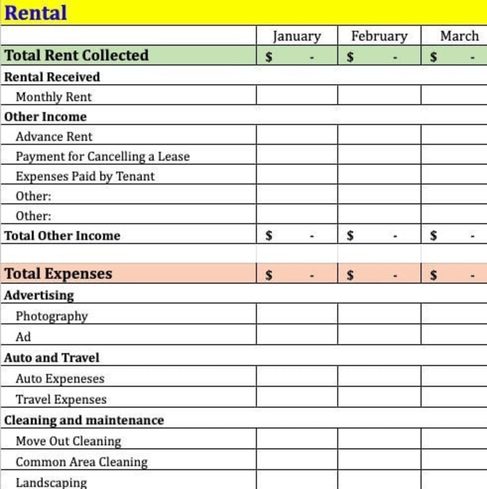 Rental Income & Expense Excel Sheet: Property Management Spreadsheet - Etsy