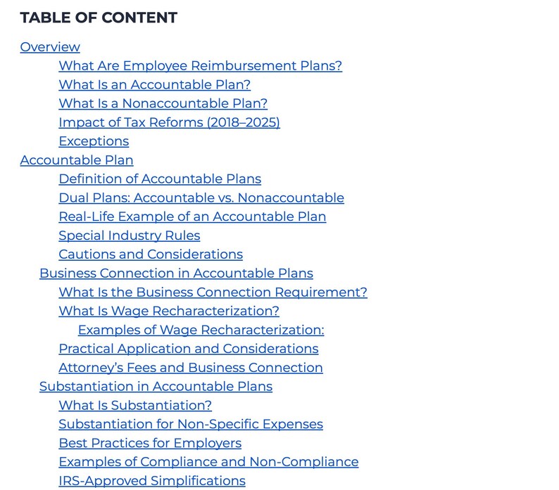 Accountable Plan Template IRS Compliant S Corp Accountable ...