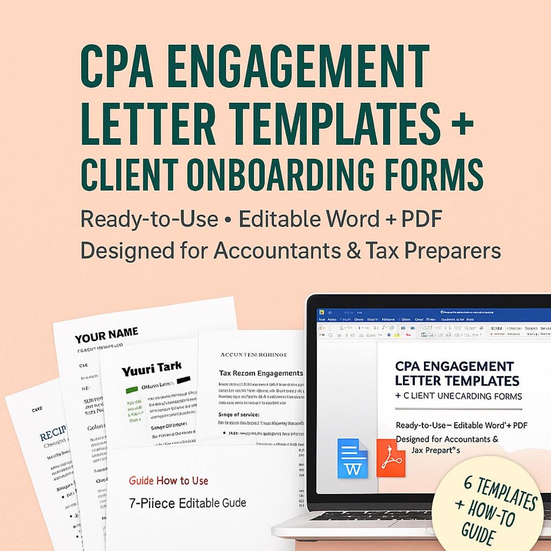 CPA Engagement Letter Template Tax Engagement Letter Client Onboarding ...