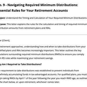 Essential Retirement Planning Letter Bundle for Tax Professionals - 19 ...