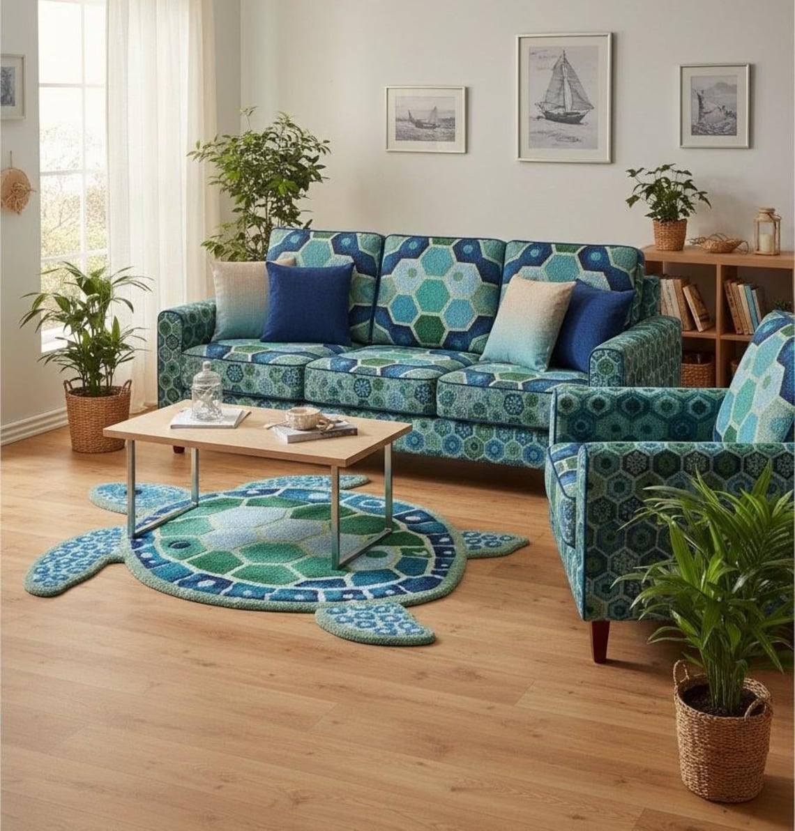 Hand-tufted Wool Sea Turtle Rug, Nursery Playroom Decor - Etsy