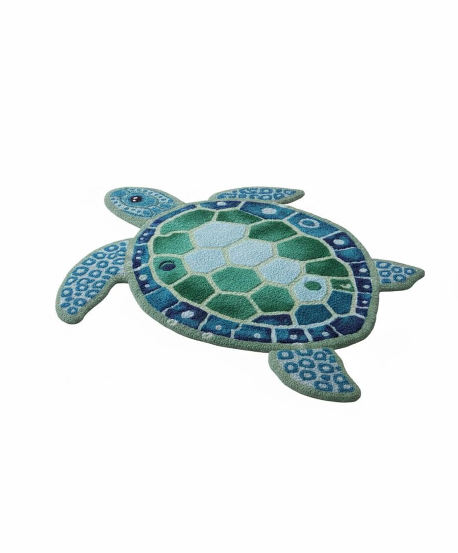 Hand-tufted Wool Sea Turtle Rug, Nursery Playroom Decor - Etsy