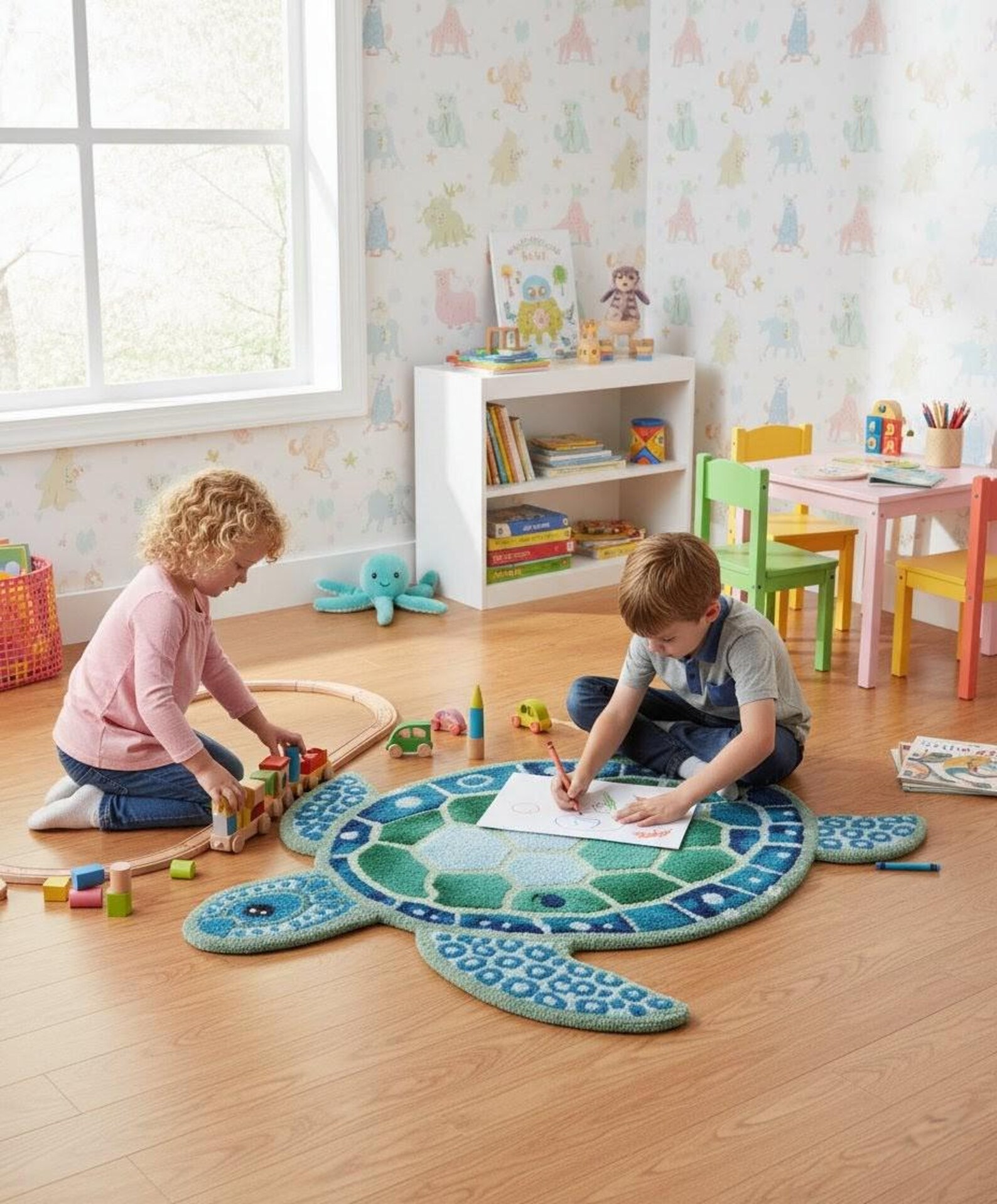 Hand-tufted Wool Sea Turtle Rug, Nursery Playroom Decor - Etsy