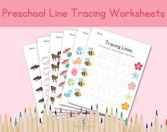 Tracing Practice, Pre-writing Worksheets, Line Tracing, Toddler ...