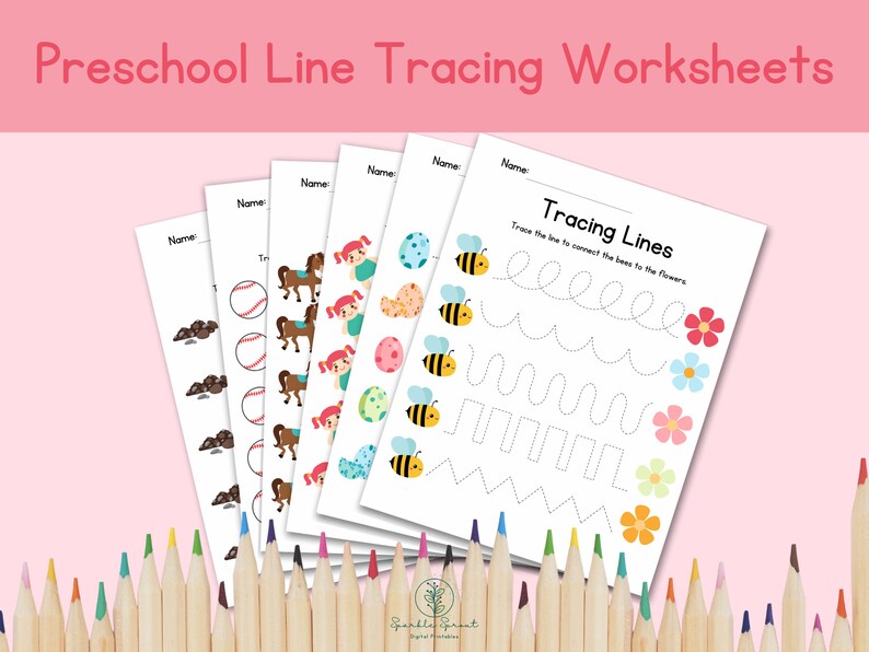 Tracing Practice, Pre-writing Worksheets, Line Tracing, Toddler ...